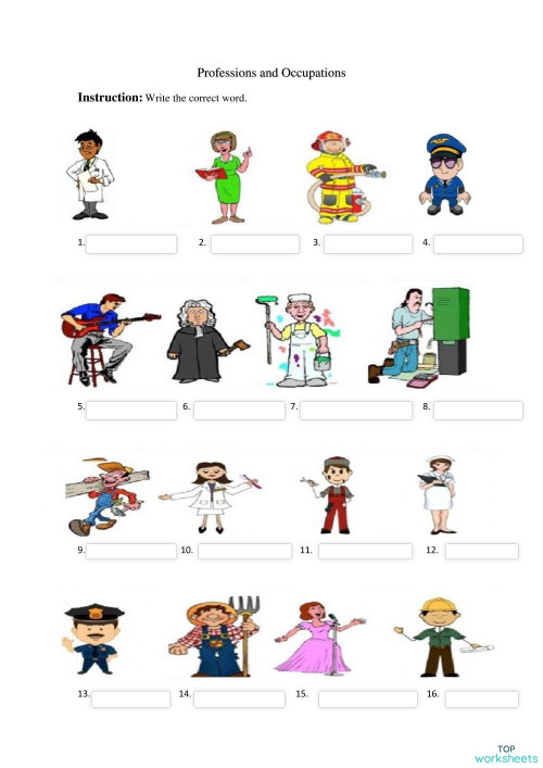 professions and occupations by Maria Celeste. Interactive worksheet ...