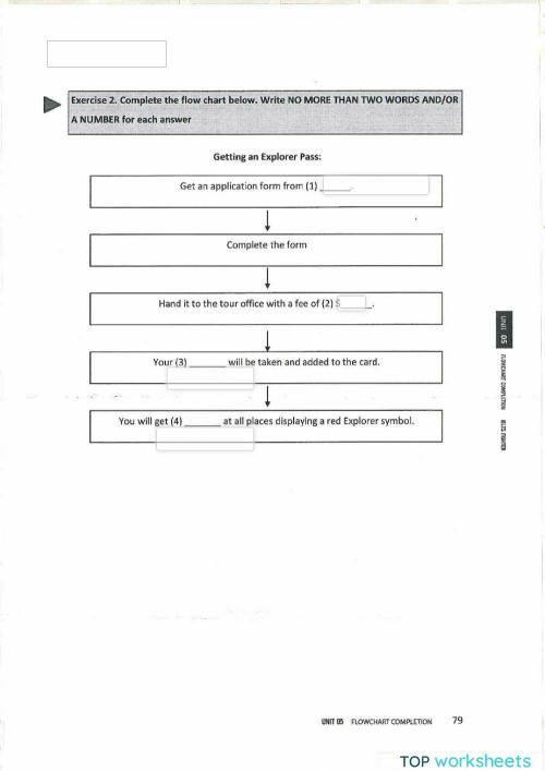 PRE F - LISTENING 5 - FLOWCHART - HW. Interactive worksheet | TopWorksheets