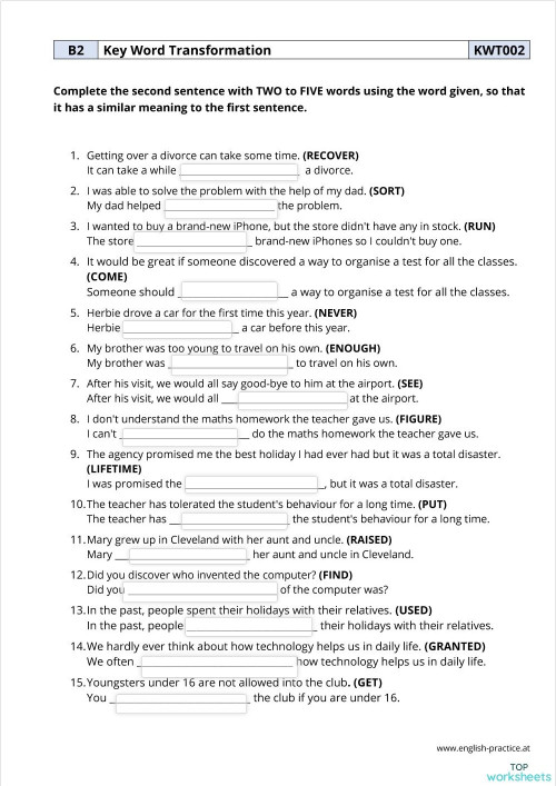 Prepositions - B2 - 2. Interactive worksheet | TopWorksheets