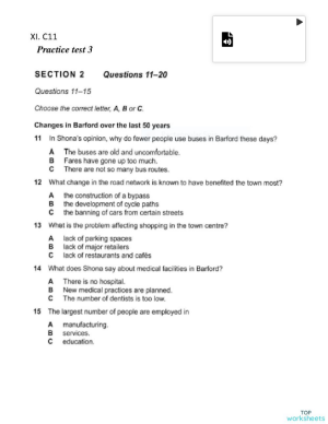 Cambridge 11 Listening Practice Test 3+4 ( Section 2 ). Interactive ...