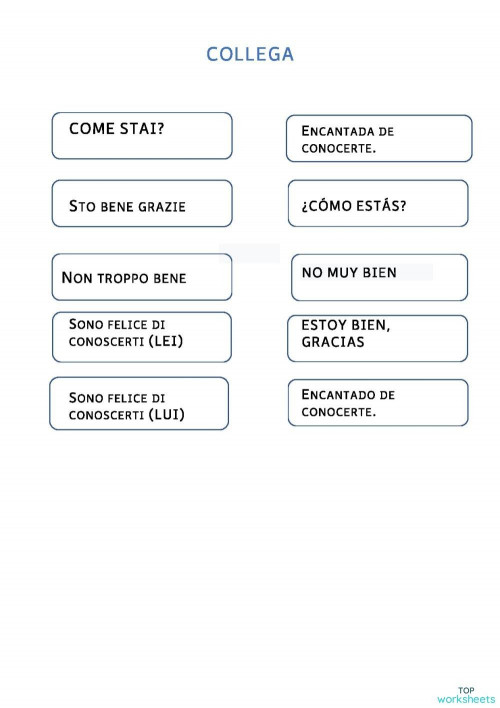 dialogo come stai?. Scheda interattiva | TopWorksheets