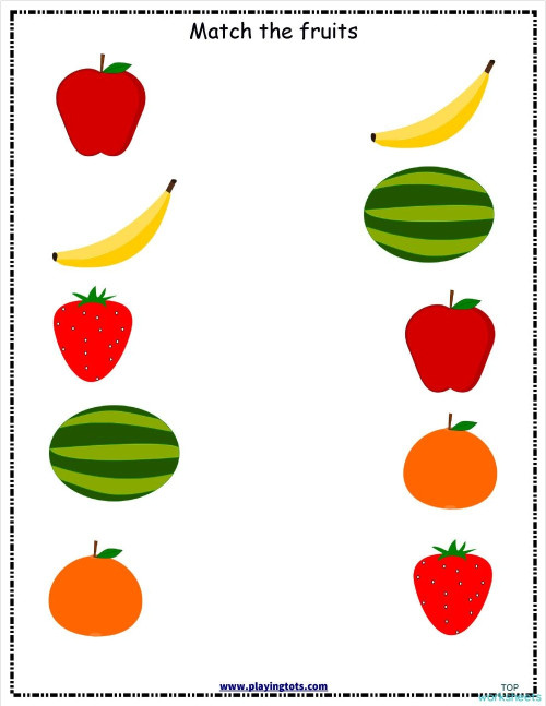 match the fruits. Ficha interactiva | TopWorksheets