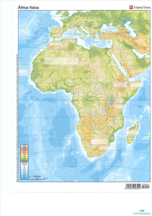 RELIEVE MÍNIMO ÁFRICA. Ficha interactiva | TopWorksheets