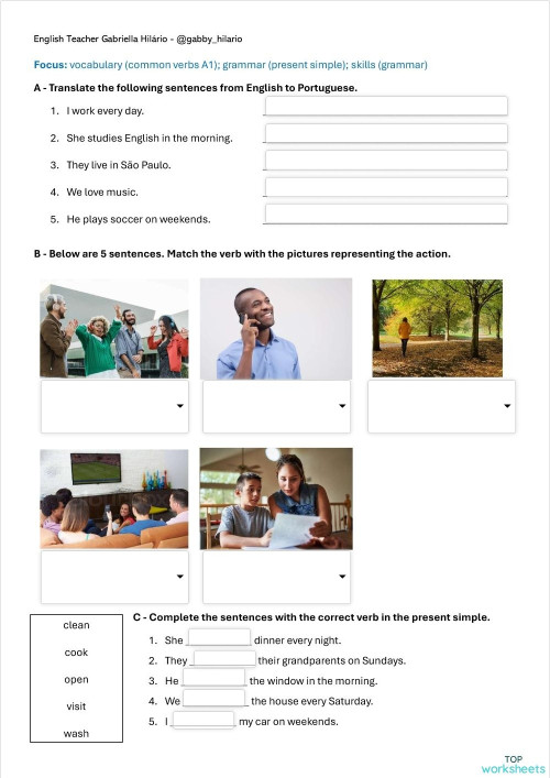 SBS 1 - C9 - Present Simple. Interactive worksheet | TopWorksheets