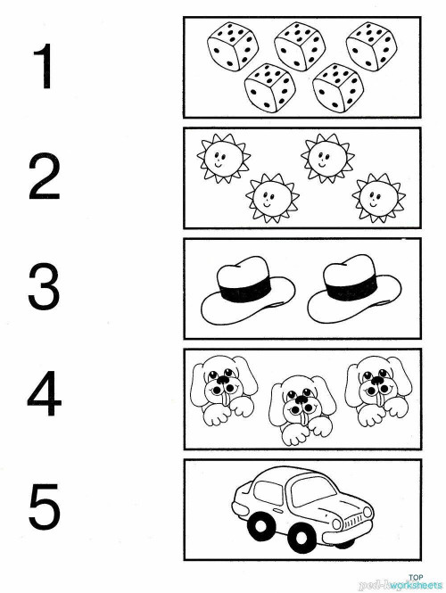 Números 1-5. Ficha interactiva | TopWorksheets