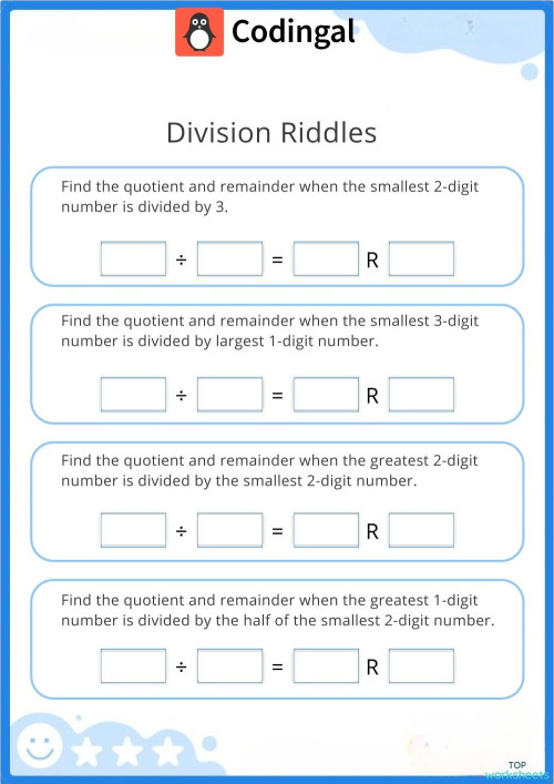 M_G02M11L53_WE02_Simple division with remainders. Interactive worksheet ...
