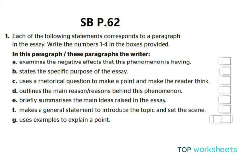 Writing 4b Part 1 Formative 2. Interactive worksheet | TopWorksheets