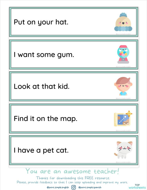 CVC Sentence Reading 1. Interactive worksheet | TopWorksheets