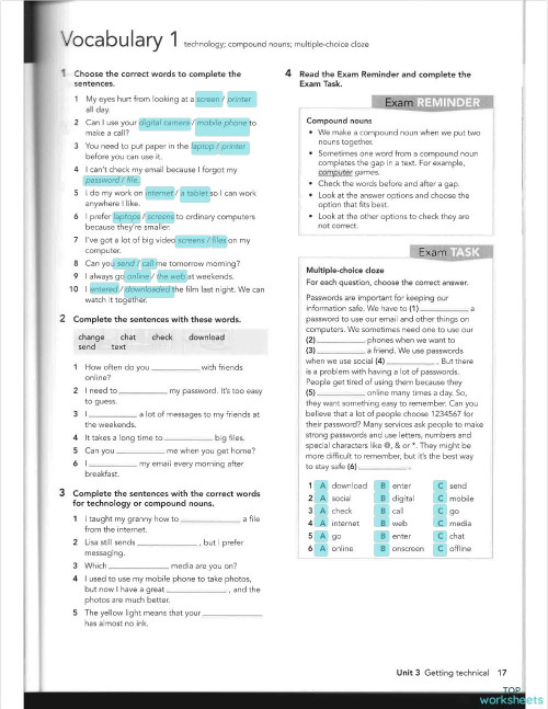 Close-Up A2 U3 Vocabulary. Interactive worksheet | TopWorksheets