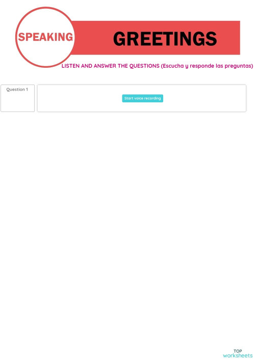 Greeting.... Interactive worksheet | TopWorksheets