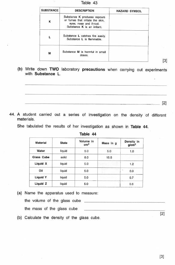 SPE Science Section B 2020 - Part A. Interactive worksheet | TopWorksheets