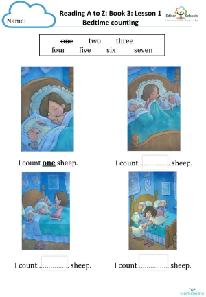 Bedtime Counting 1. Interactive worksheet | TopWorksheets