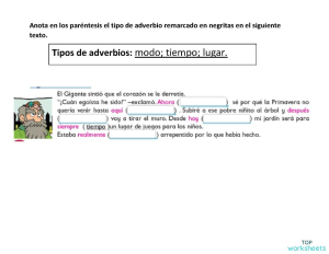 TIPOS DE ADVERBIOS.. Ficha interactiva | TopWorksheets