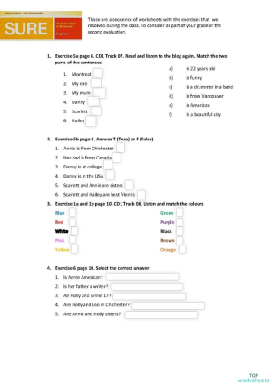 Book exercises 2-1. Ficha interactiva | TopWorksheets