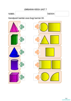 Kenali Bentuk Asas Bentuk 3D. Interactive worksheet | TopWorksheets