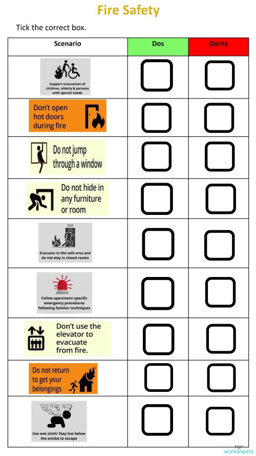 Fire Safety Orchid. Interactive worksheet | TopWorksheets