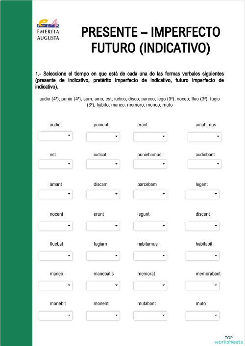 4º E.S.O.: fichas interactivas y ejercicios online | TopWorksheets