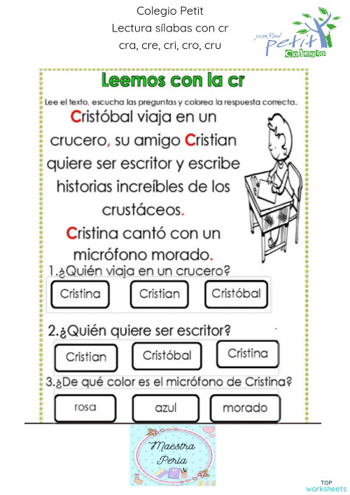 Lectura cr. Ficha interactiva | TopWorksheets