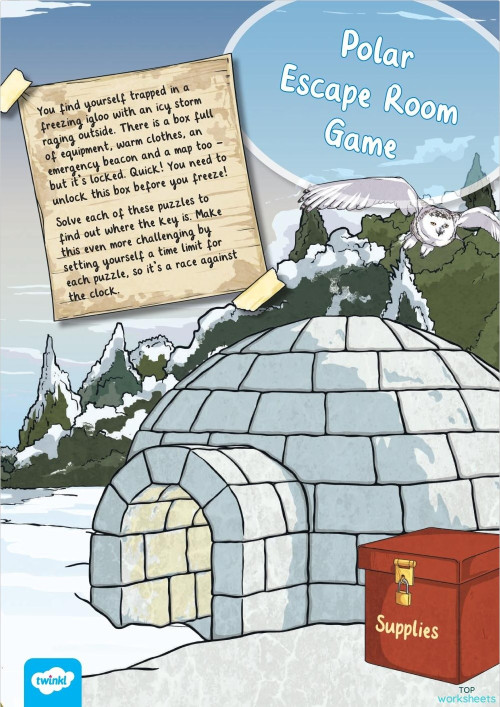 Polar Escape Room Game. Interactive worksheet | TopWorksheets