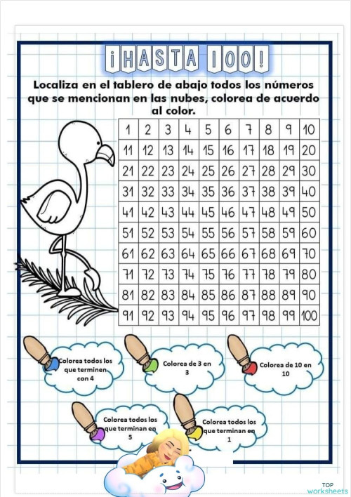 conteo del 1 al 100 y sumas_1° Colegio Petit_Maestra Satwa. Ficha ...