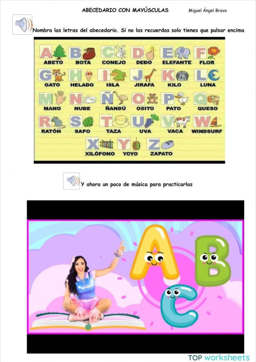 ABECEDARIO EN MAYÚSCULAS. Ficha interactiva | TopWorksheets
