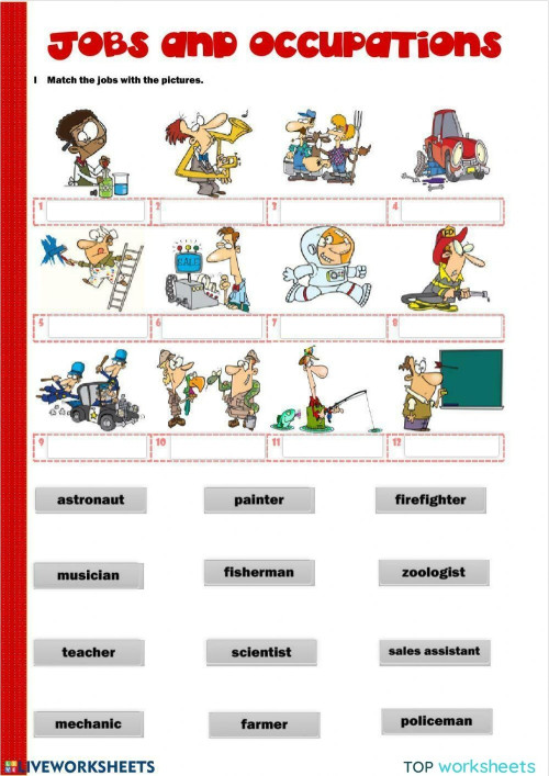 Jobs and occupations. Interactive worksheet | TopWorksheets