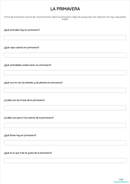 LA PRIMAVERA. Ficha interactiva | TopWorksheets
