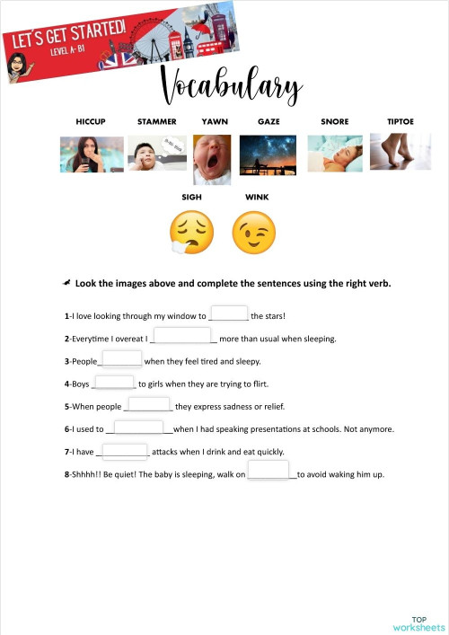 vocabulary_verbs. Interactive worksheet | TopWorksheets