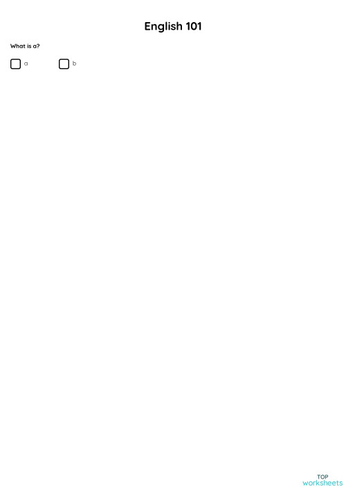 English 101. Interactive worksheet | TopWorksheets