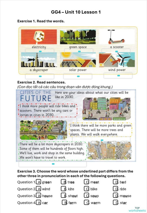 GG4 - Unit 10 Lesson 1. Interactive worksheet | TopWorksheets