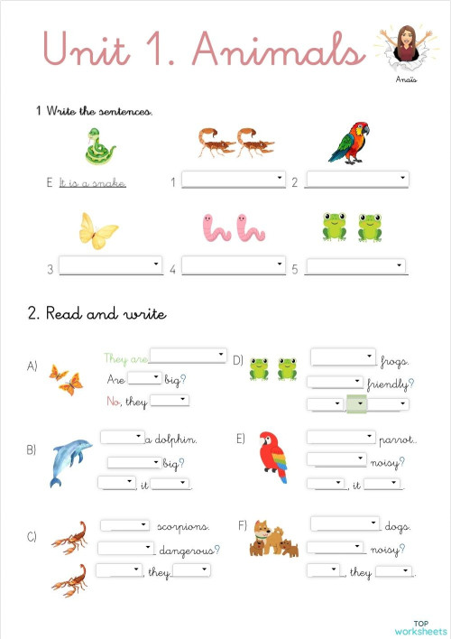Unit 1. Animals. Interactive worksheet | TopWorksheets