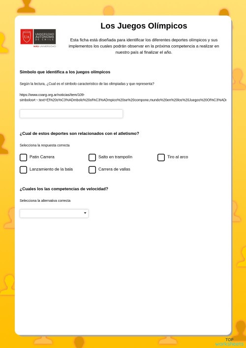 Los Juegos Olímpicos. Ficha interactiva | TopWorksheets