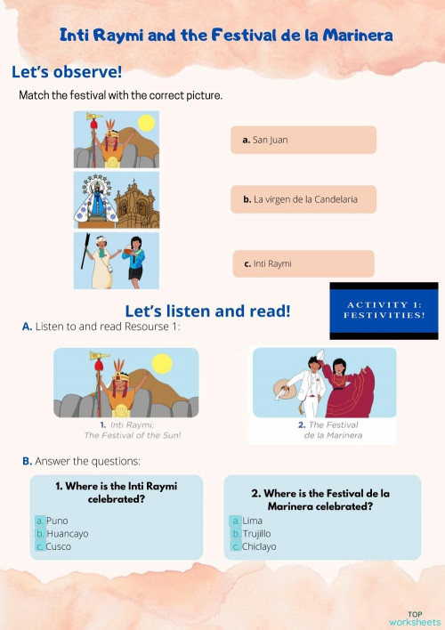 1.Let’s Celebrate Diversity! 4th. Interactive worksheet | TopWorksheets