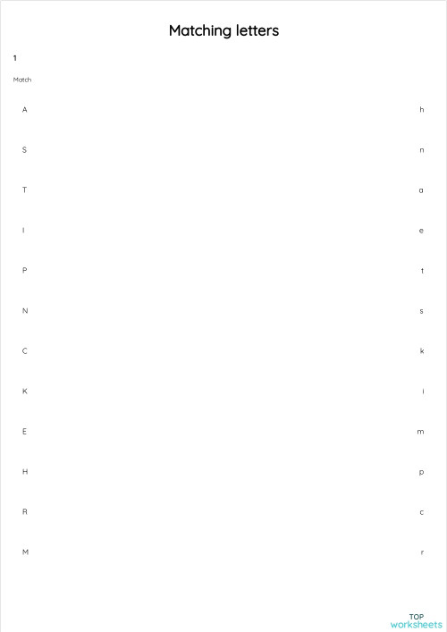 Matching letters. Interactive worksheet | TopWorksheets