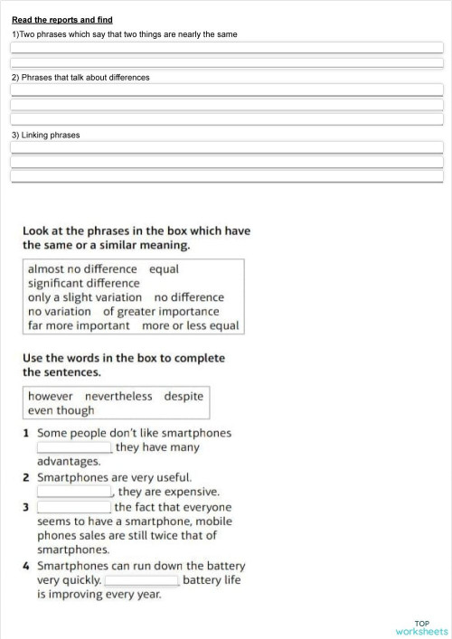 Writing reports. Ficha interactiva | TopWorksheets