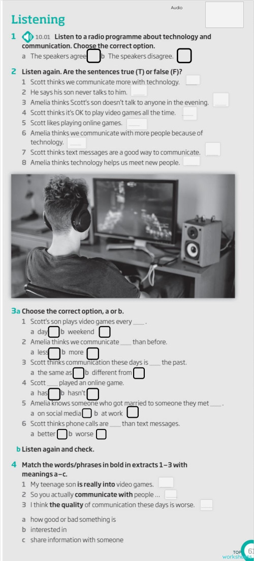 Listening A2 Technology. Interactive worksheet | TopWorksheets