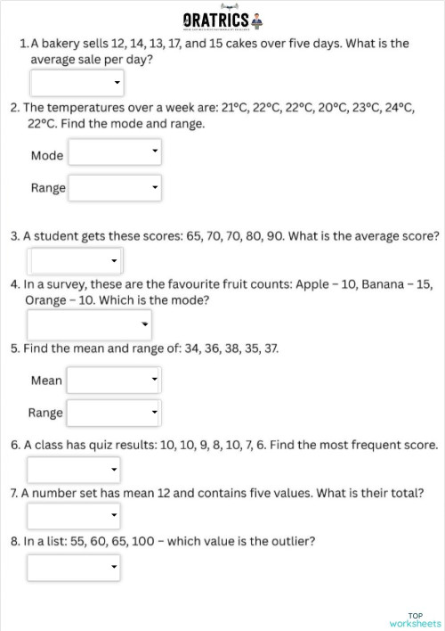 Area Area 80. Interactive worksheet | TopWorksheets
