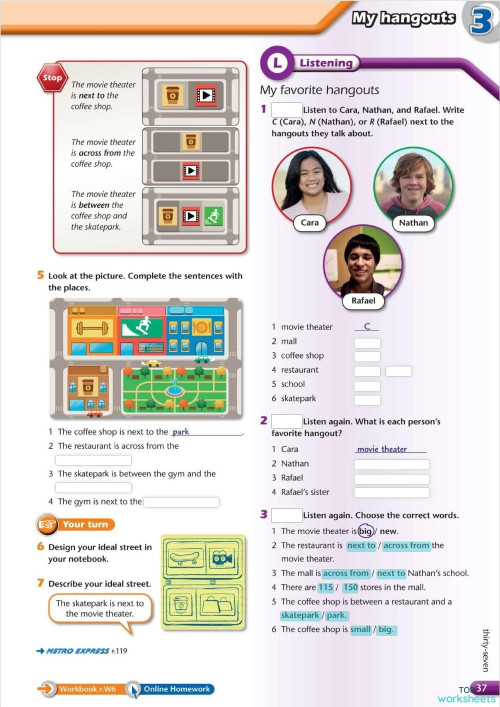City life (listening). Interactive worksheet | TopWorksheets