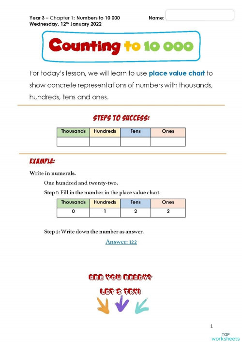 Year 3 Week 2(b). Interactive worksheet | TopWorksheets