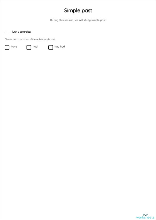 Simple past. Interactive worksheet | TopWorksheets