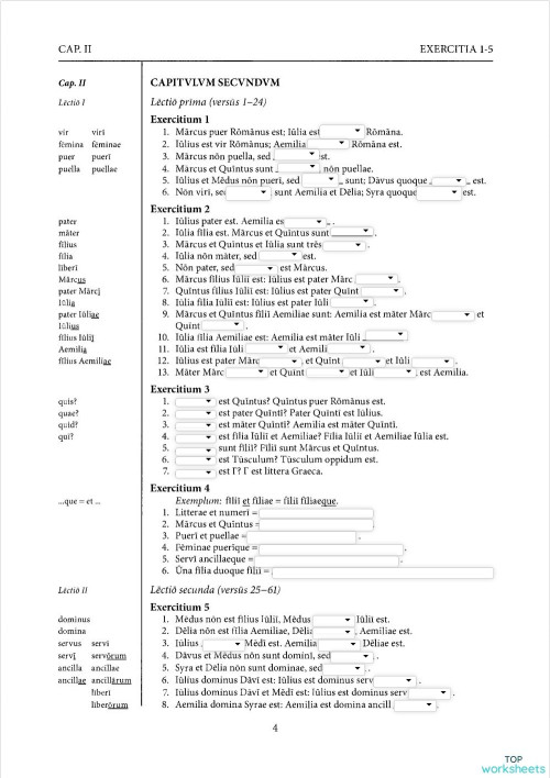 Capitulum III. Ficha interactiva | TopWorksheets