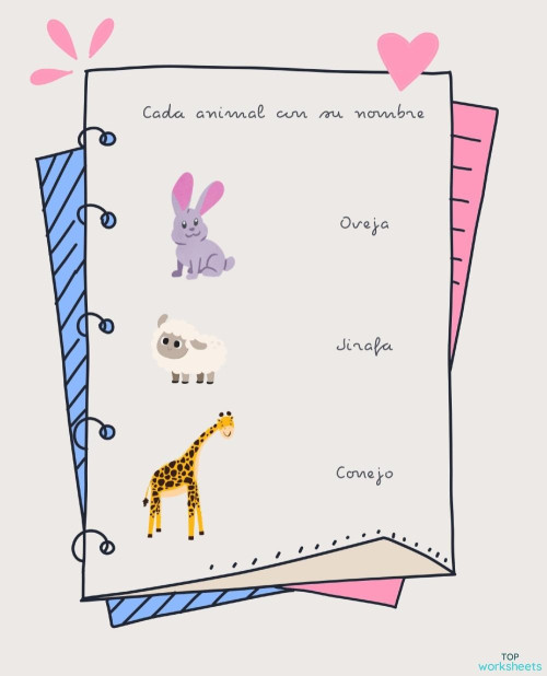 Nombres de animales. Ficha interactiva | TopWorksheets