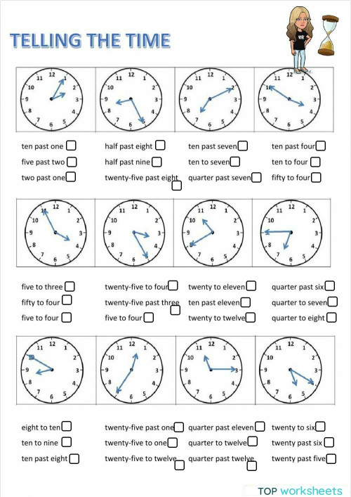 TIME 5 (TELLING THE TIME). Interactive worksheet | TopWorksheets