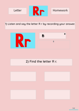 Letter R r (HW). Interactive worksheet | TopWorksheets