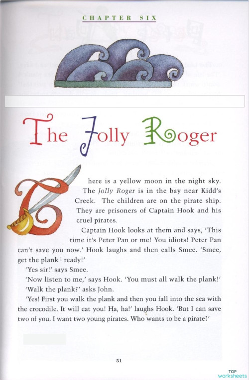 Peter Pan chapter 6. ورقة عمل تفاعلية | TopWorksheets