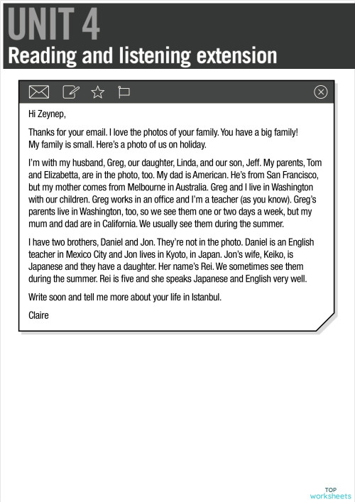 UNIT 4 REVIEW AND EXTENSION WORKBOOK. Interactive worksheet | TopWorksheets