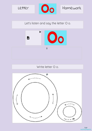 Letter O (HW). Interactive worksheet | TopWorksheets