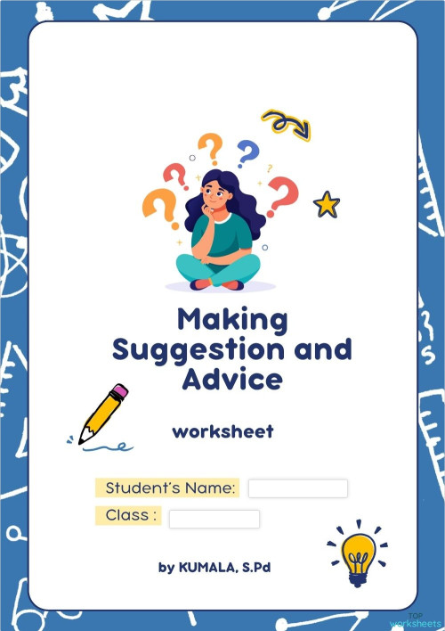 Making Suggestion and Advice Workbook. Interactive worksheet ...