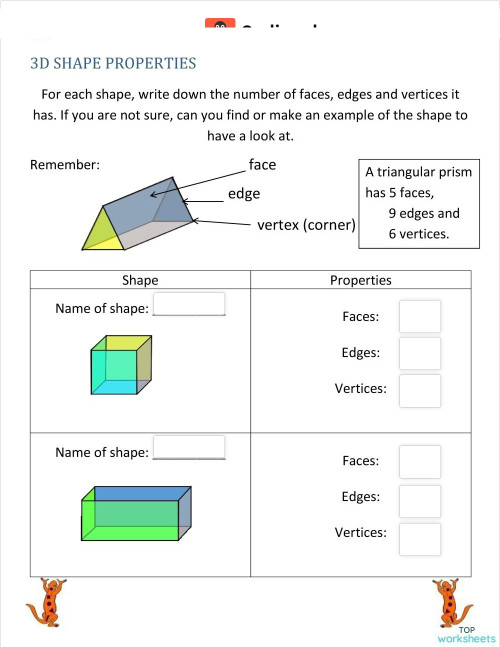 M_G04M16L53_WC01_3 D Shape Properties. Identify the shape, faces edges and vertices ...