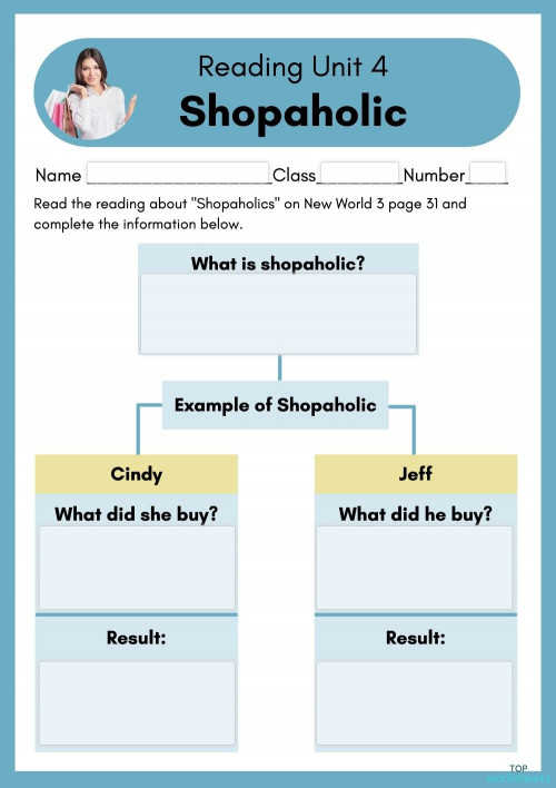 Worksheet 10 Shopaholic. Interactive worksheet | TopWorksheets